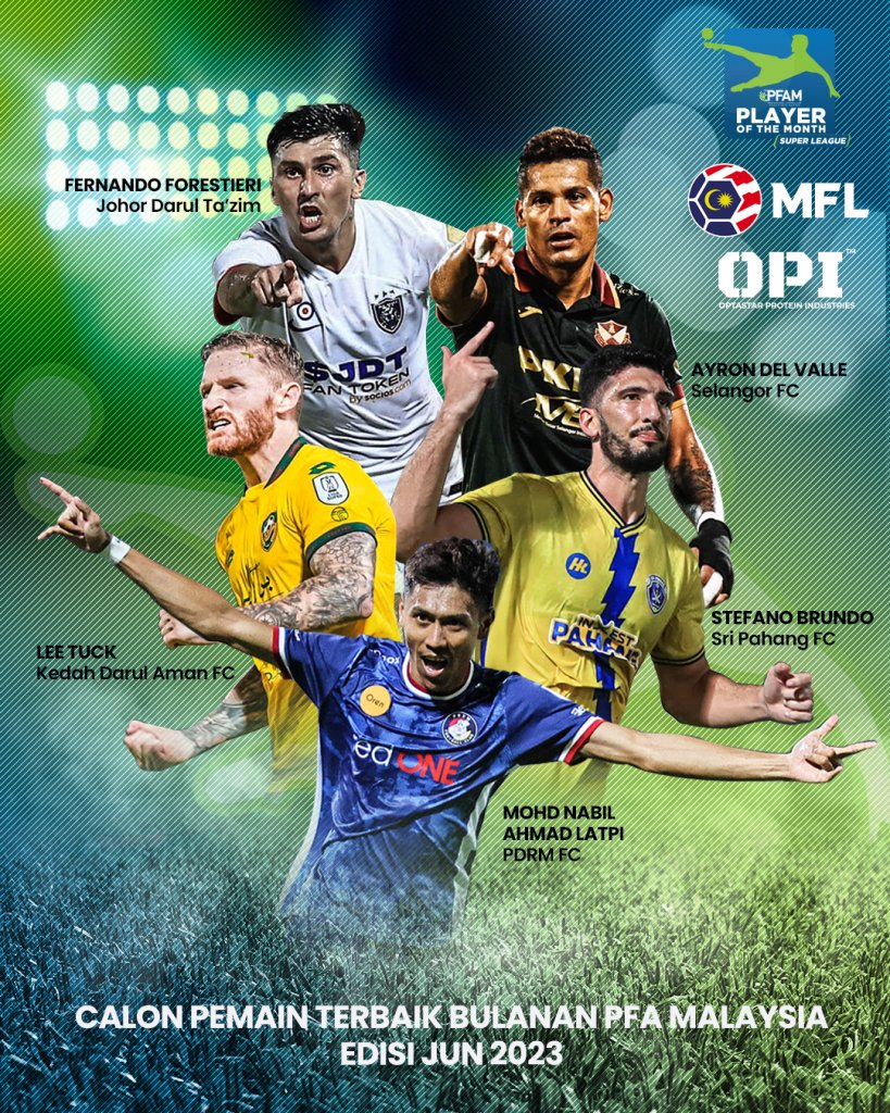 UNDIAN PEMAIN TERBAIK LIGA SUPER PFA MALAYSIA EDISI JUN 2023 - PFAM